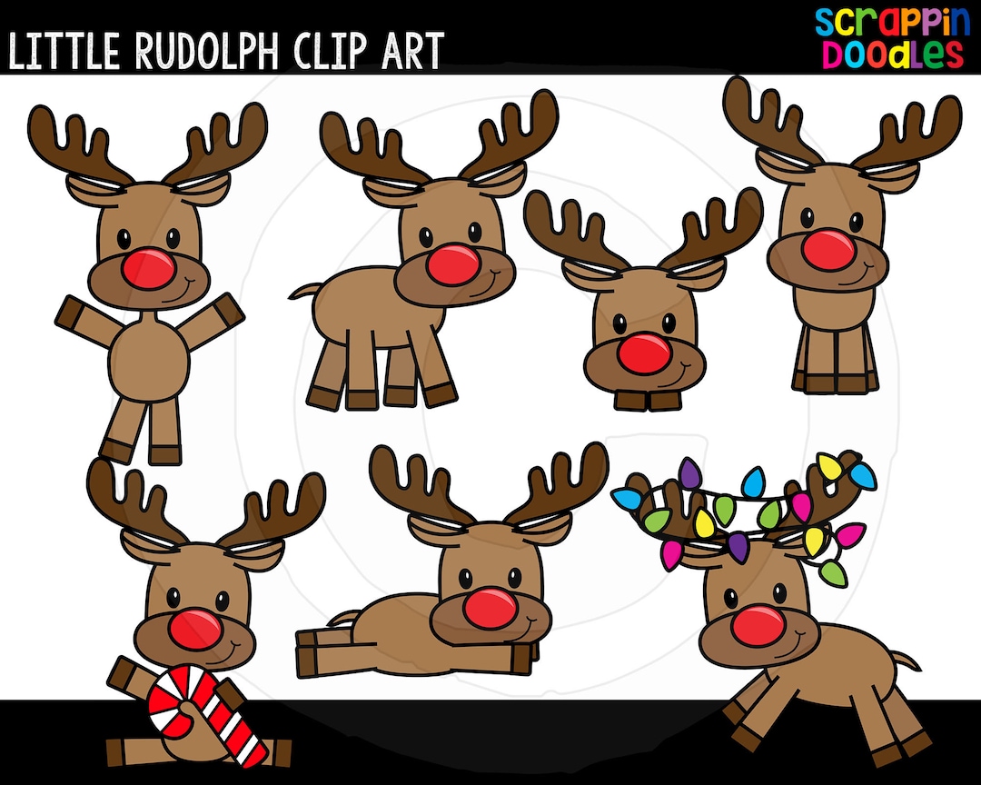 Little Rudolph Clip Art - Cute Commercial Use Reindeer Clipart ...