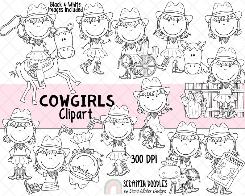 Cowgirl Clipart - Cowgirls - Western Clipart - Wild West Clipart ...