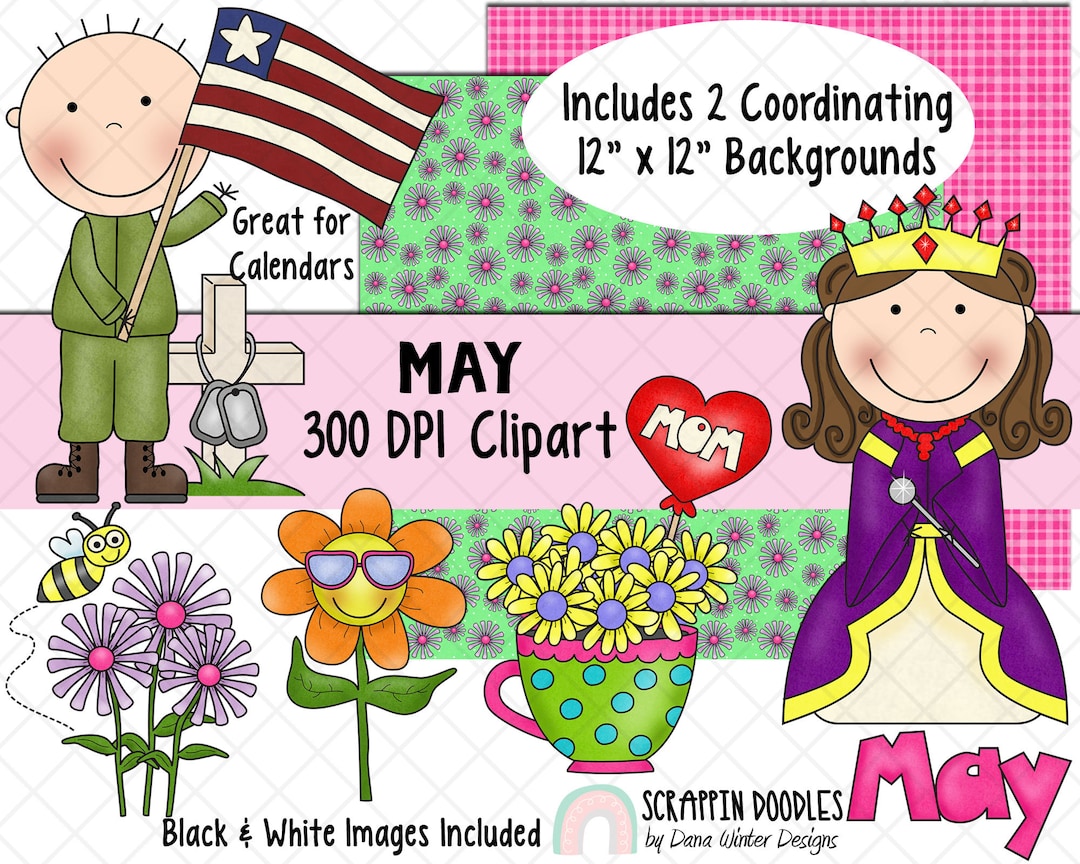 Calendar Clipart - May Bulletin Board - May Clipart - Holiday Clipart ...