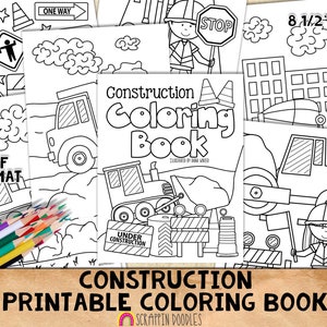 Construction Coloring Book - Kids Coloring Pages - Printable PDF - Etsy