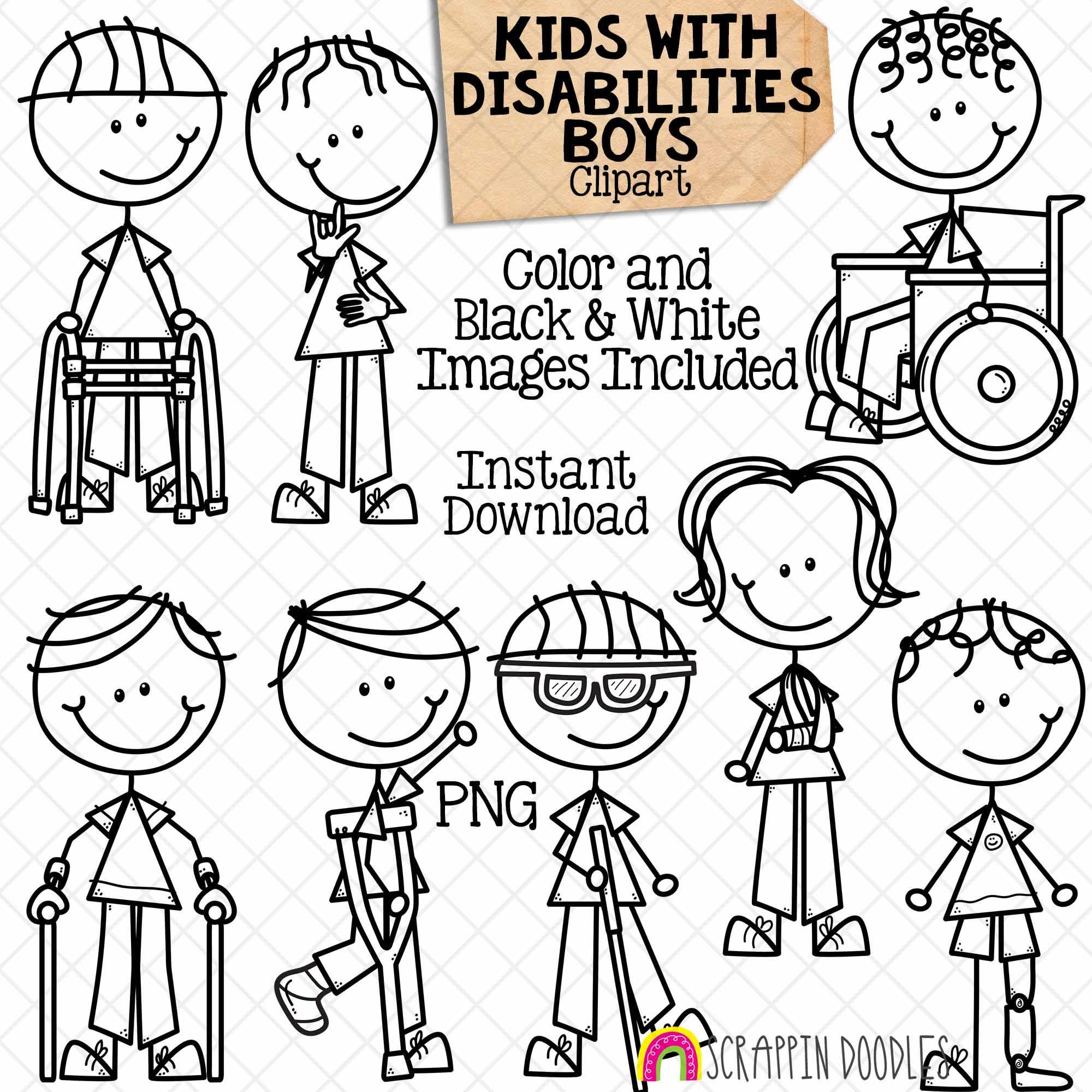 Disabilities Clipart - Disability - Disabled - Doodle Boys - Kids ...