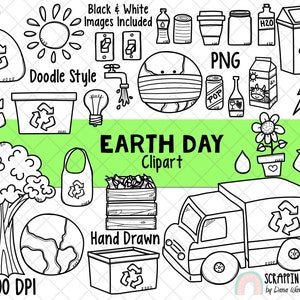 Earth Day Clipart - Earth Day Planner Doodles - Instant Download ...