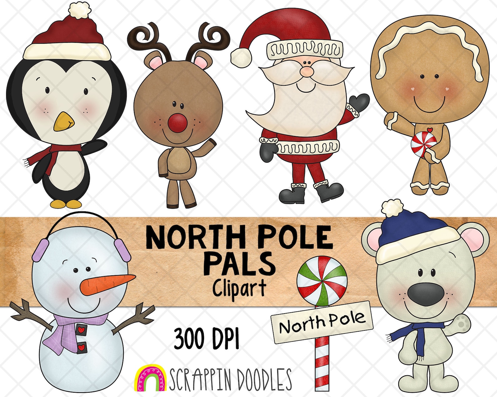 North Pole Pals Clipart BUNDLE Christmas Clipart Bundle - Etsy