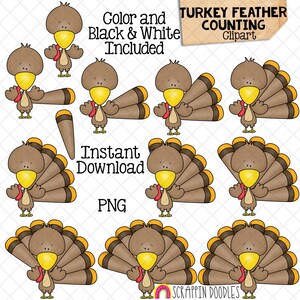 Counting Turkey Feathers Clipart - Thanksgiving Turkey Feather Clip Art ...