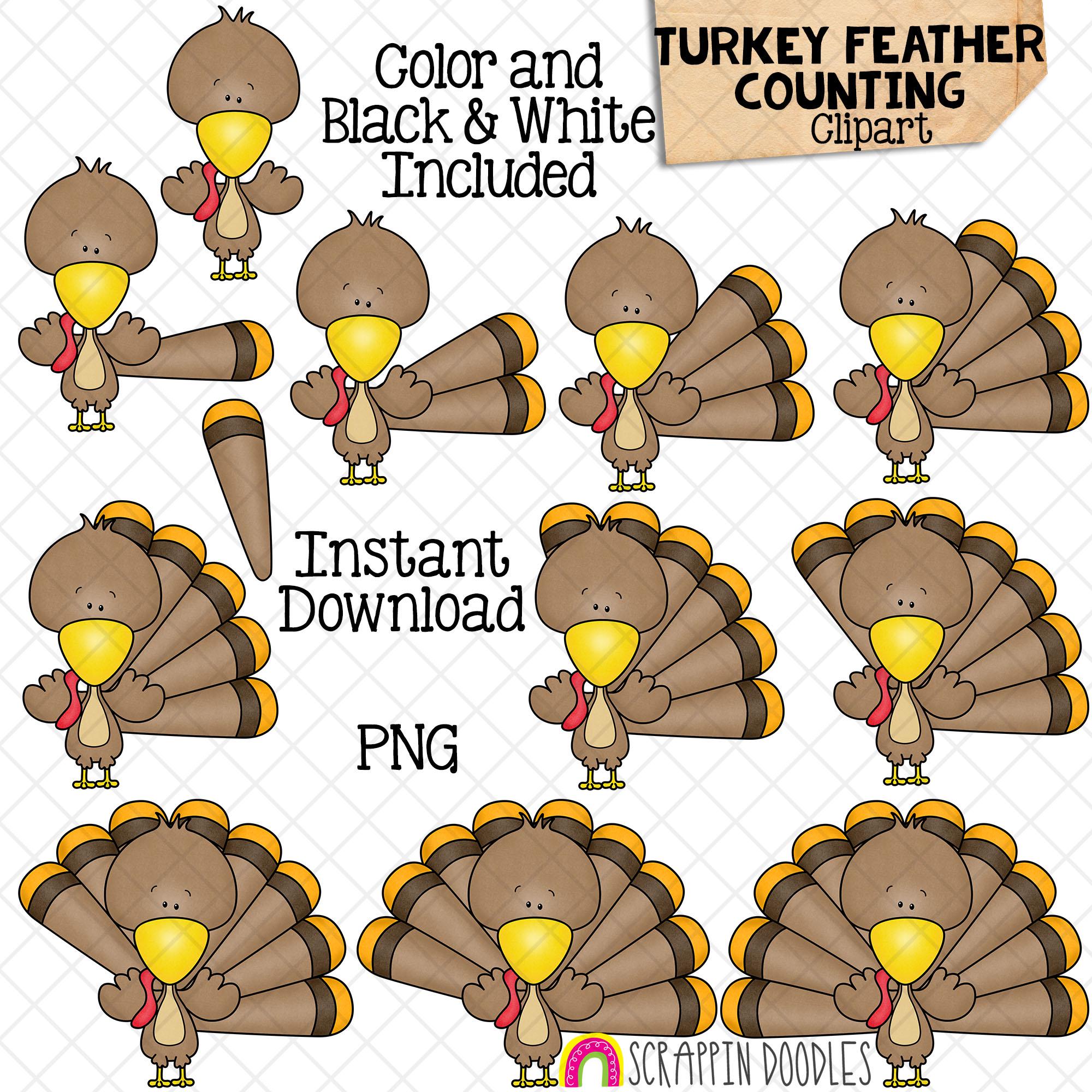 Counting Turkey Feathers Clipart - Thanksgiving Turkey Feather Clip Art ...