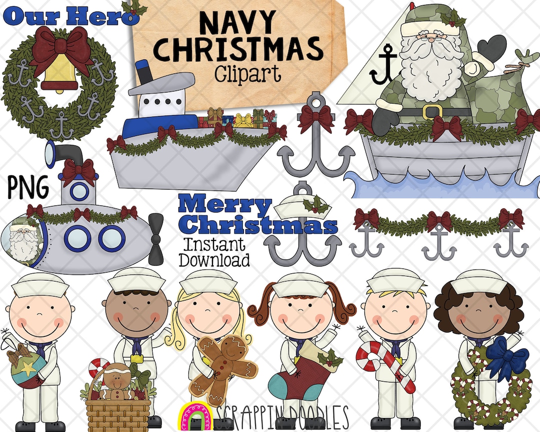 Christmas Navy Clipart - Navy Santa Claus - Santa Claus Submarine ...