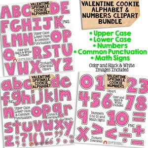 Valentine Cookie Alphabet Clipart - Pink Sprinkle Cookie Letters Clip ...