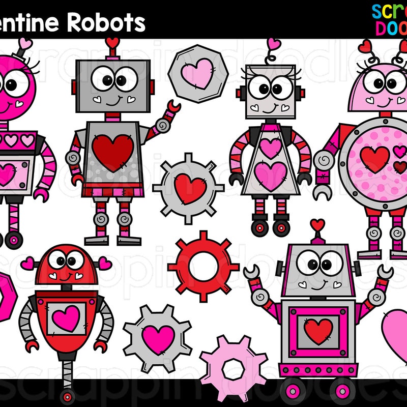 Robot Clip Art - Etsy