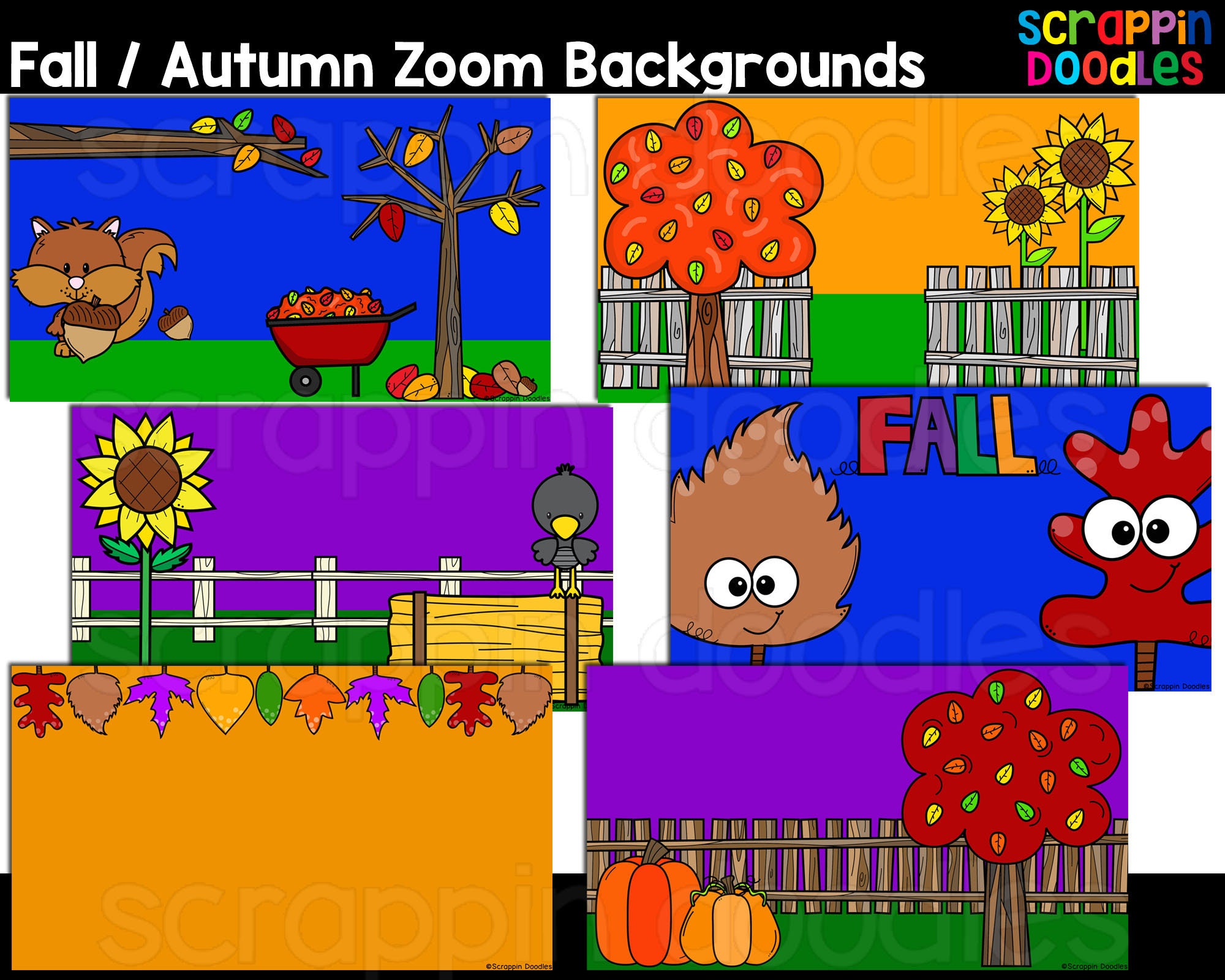 Fall Autumn Zoom Backgrounds - Cute Seasonal Backgrounds, Fall Season ...
