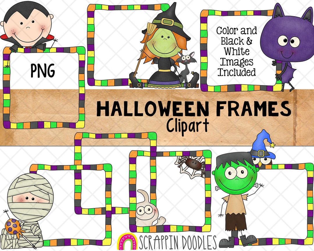 Halloween Frames Clip Art - Halloween Graphics - Frankenstein Clipart ...