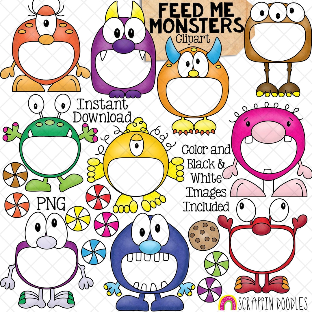 Feed Me Monsters Clipart - Feeding Open Mouth - Monster - Cookie ...