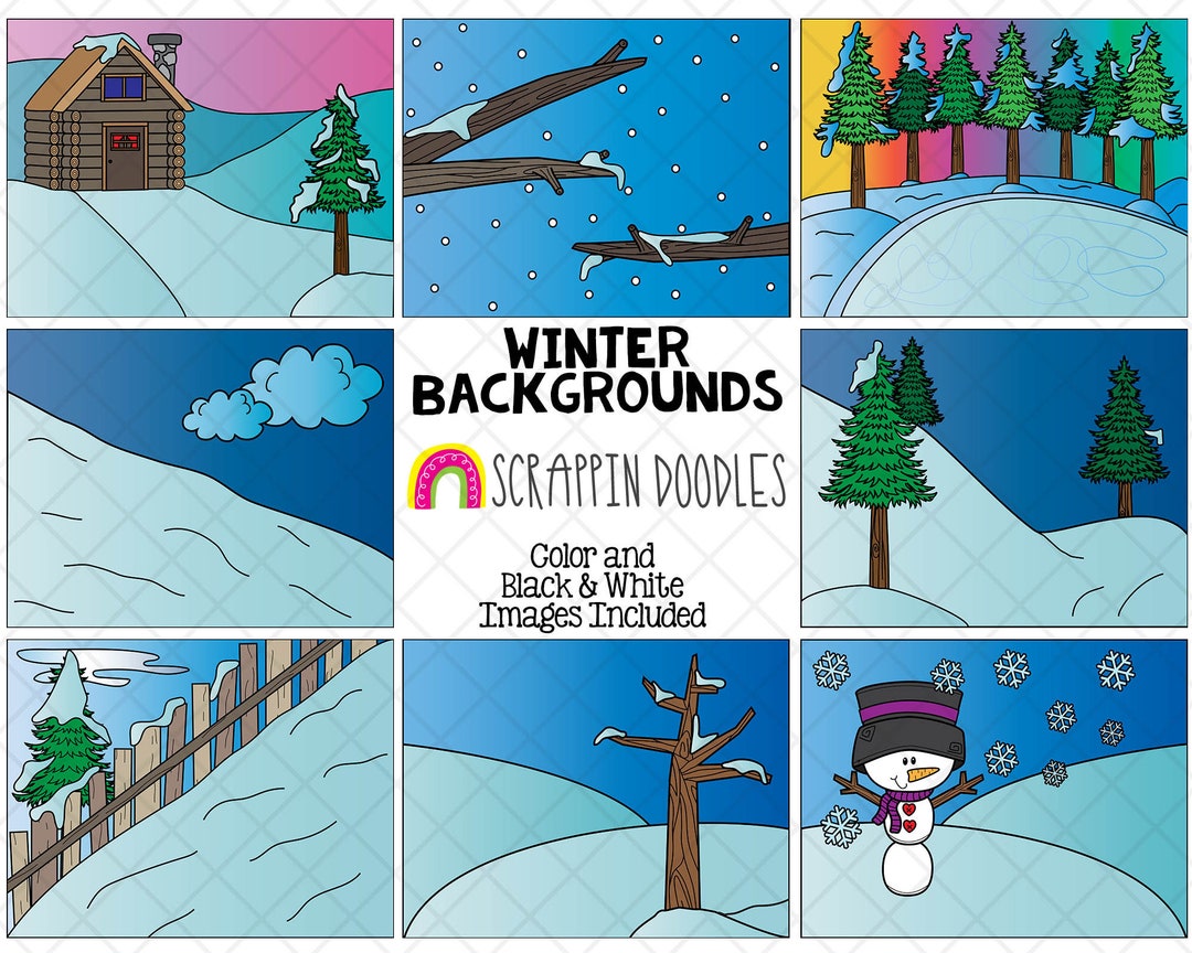 Winter Background Scenes - Commercial Use 11" X 8-1/2" Backgrounds - Etsy