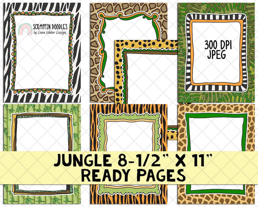 Jungle Clipart - Jungle Cover Page - Jungle Frames - Borders ...