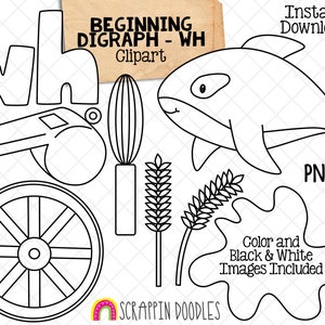 Beginning Digraph Clip Art - Words Beginning With WH - Commercial Use ...