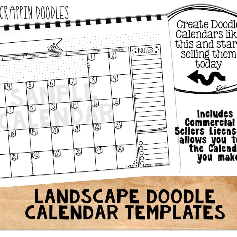 Doodle Style Calendar - Etsy