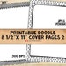 Doodle Cover Pages set 2 Hand Doodled 8 1/2 X 11 Ready to Print Black ...