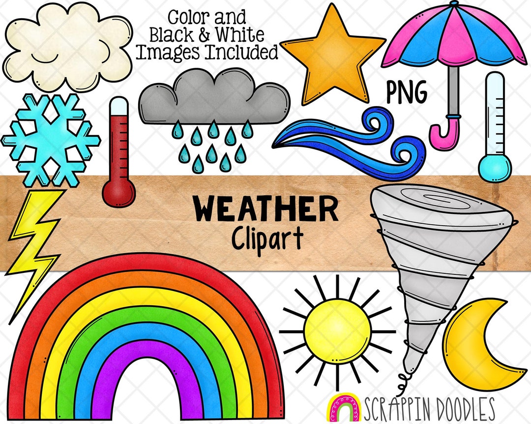 Weather Clip Art - Tornado - Rain Clouds - Rainbow - Wind - Environment ...
