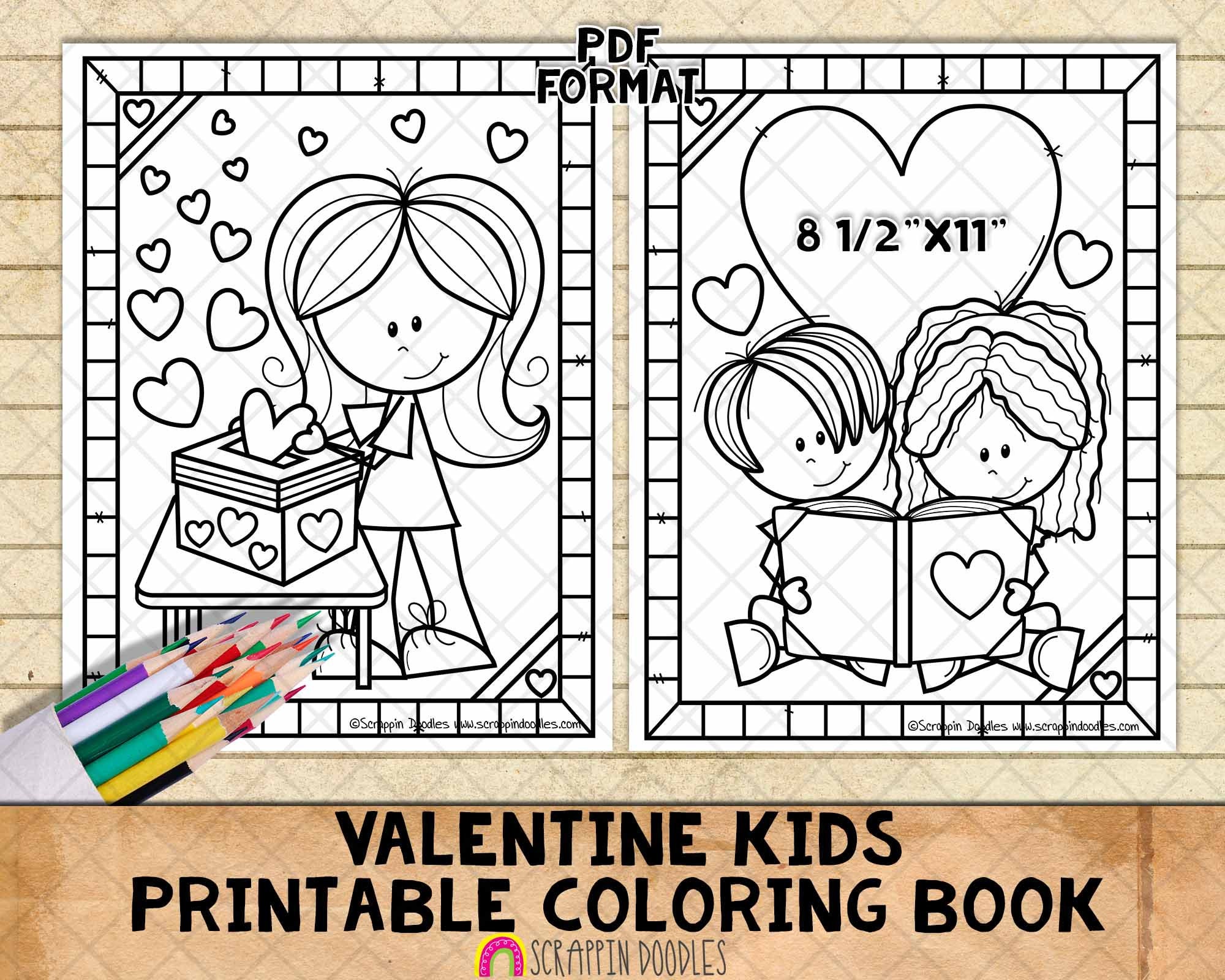 Valentine Kids Coloring Book - Valentine's Day Coloring Pages ...