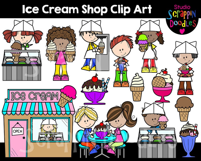 Ice Cream Shop Clip Art - Etsy