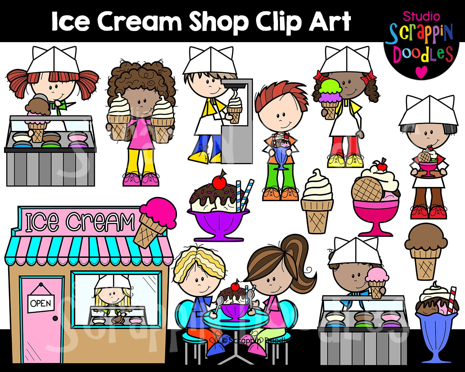 Ice Cream Shop Clip Art - Etsy