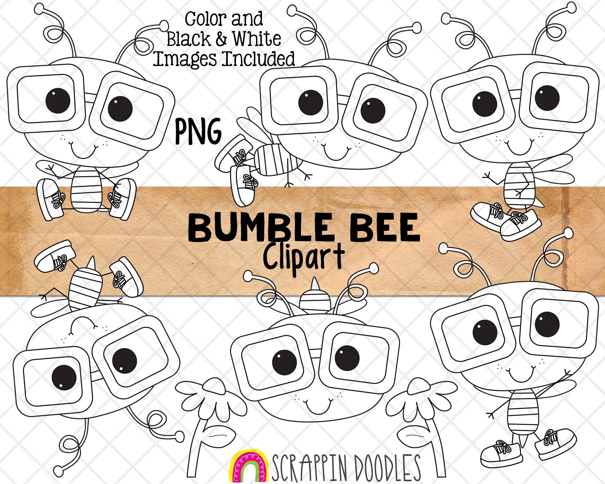 Bumble Bee Clipart Commercial Use Sublimation Hand Drawn PNG - Etsy
