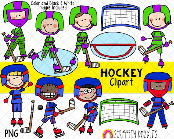Hockey Clipart Boys Playing Hockey Clipart Goalie Hockey - Etsy