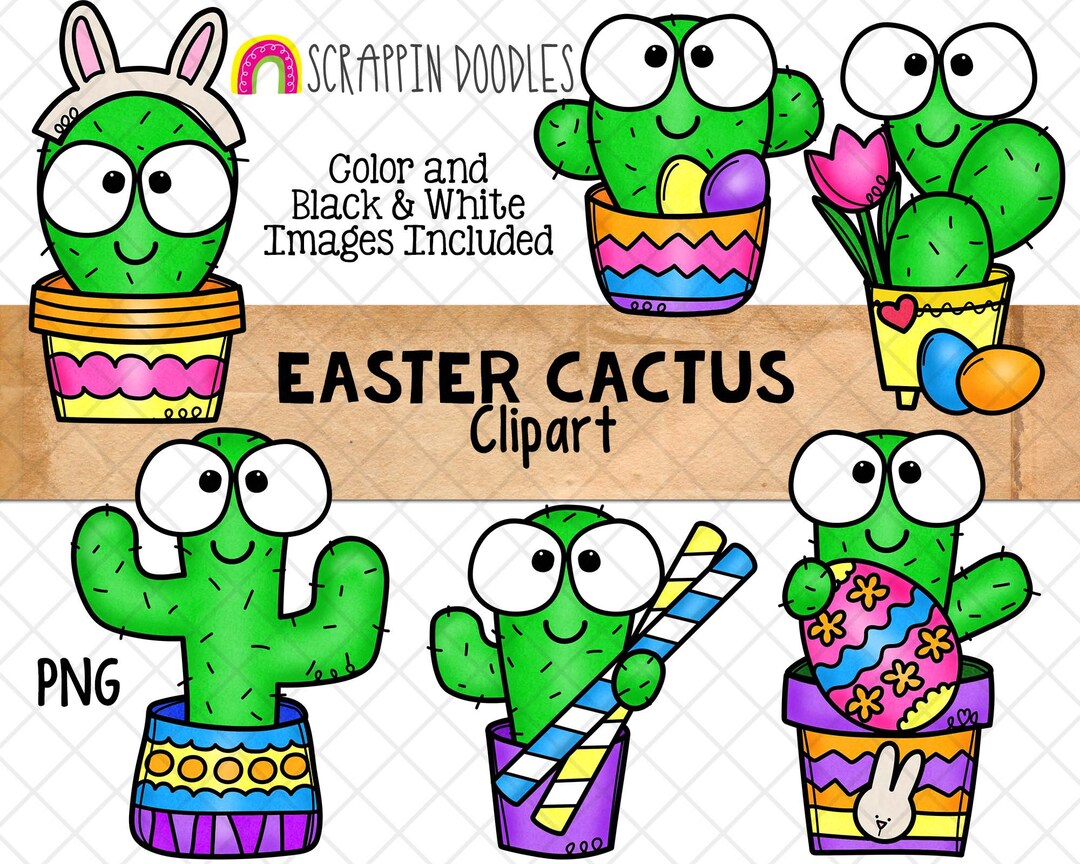 Easter Cactus Clipart - Easter Eggs - Spring Cacti Graphics - Cactus ...