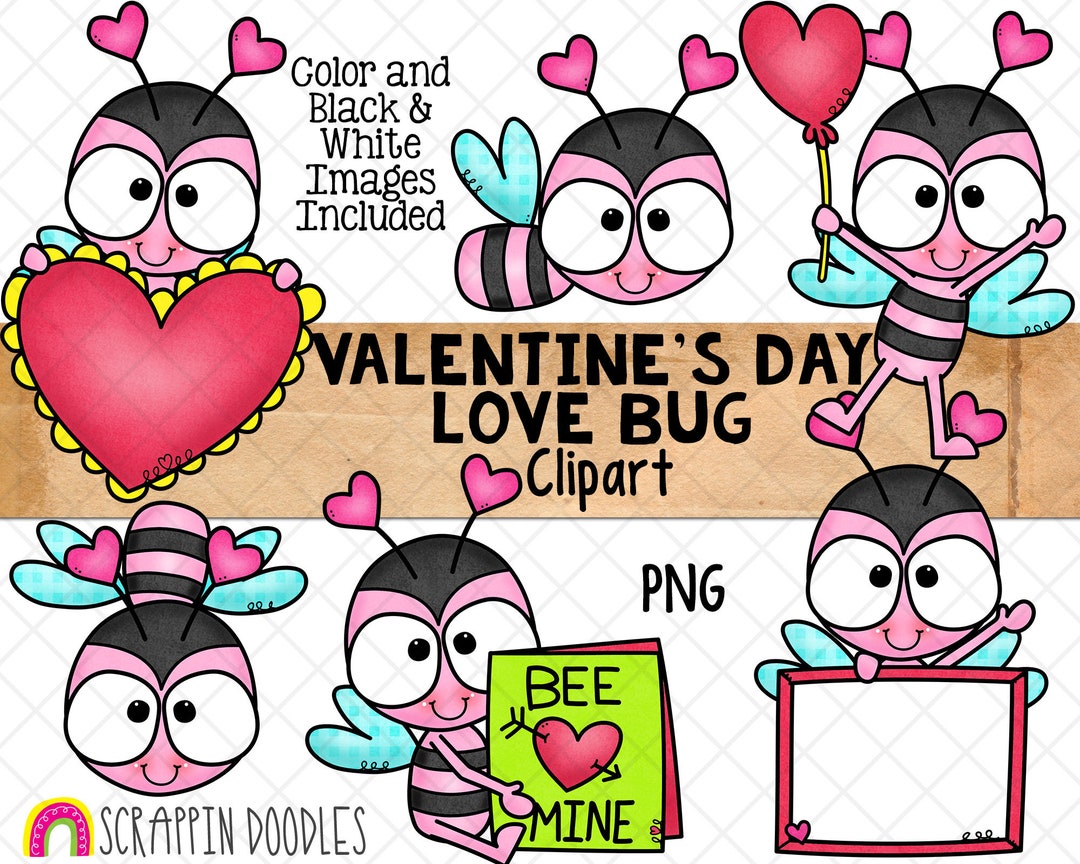 Valentine's Day Clipart - Valentine Love Bugs - Insect - Lovebug Clip ...