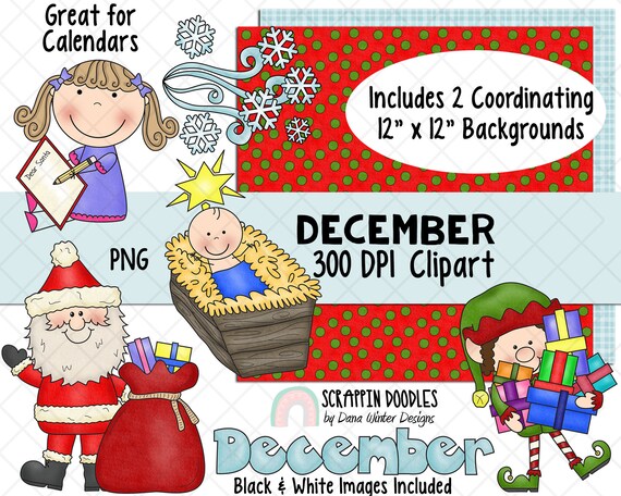 December Holiday Clip Art Free