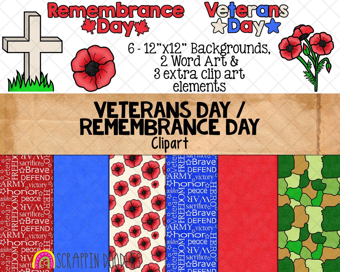 Remembrance Day Clip Art - Veterans Day Clipart - Army - Military ...