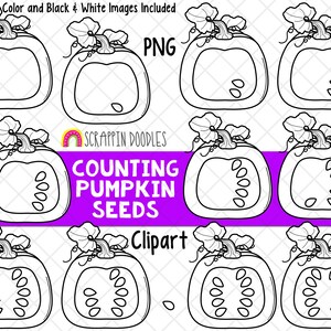Pumpkin Seed Counting Clipart - Cute Pumpkin Clip Art - Math Pumpkins ...