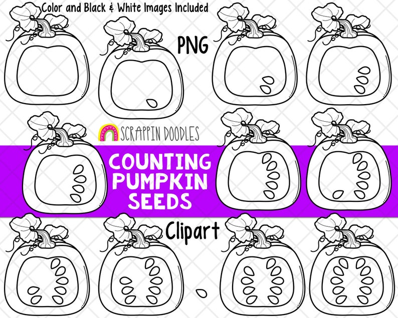 Pumpkin Seed Counting Clipart - Cute Pumpkin Clip Art - Math Pumpkins ...
