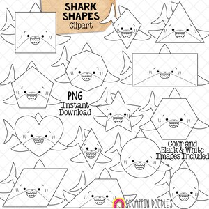Shark Shapes Clip Art - Grey Shark Clipart - Sharks in Different Shapes ...