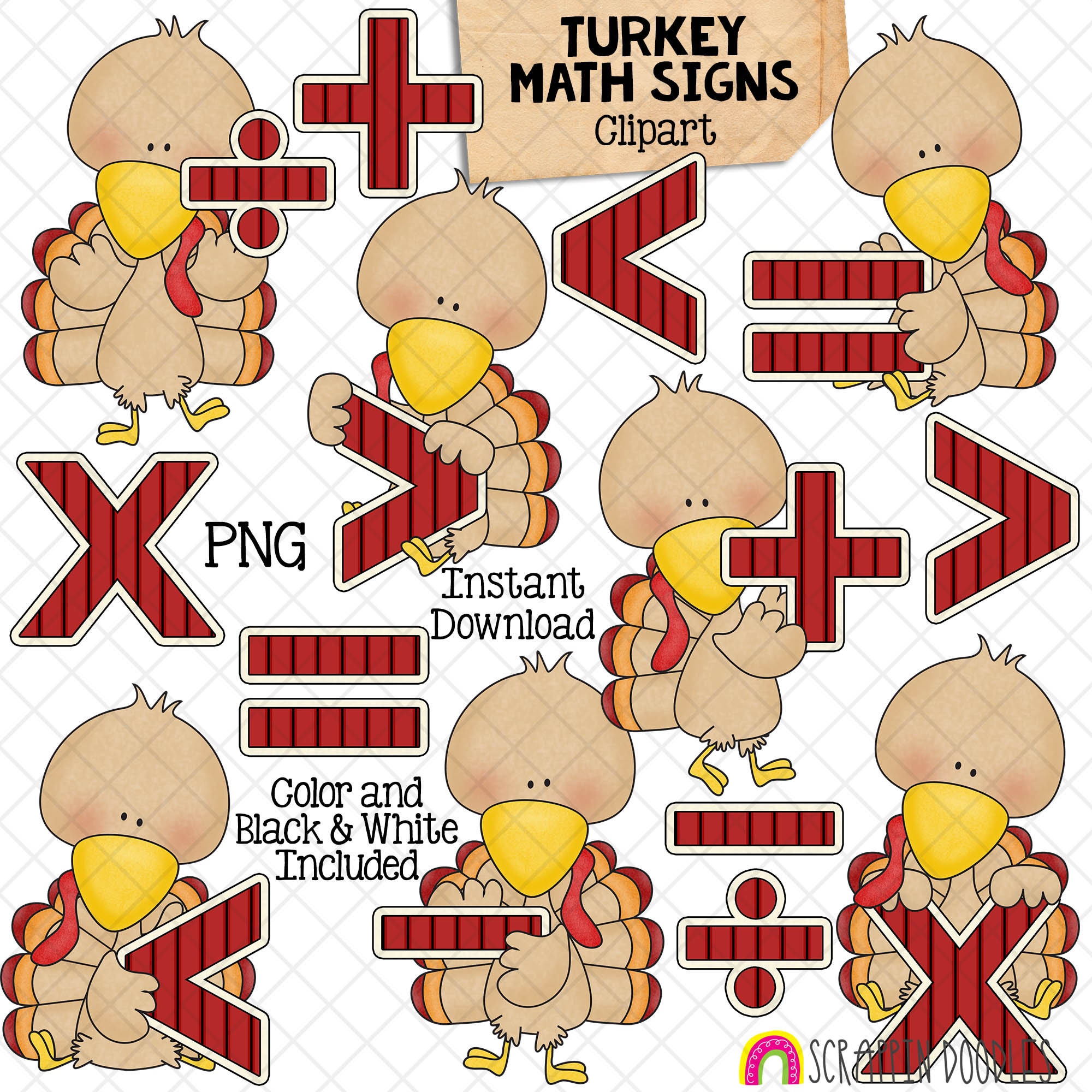 Turkey Clipart Math Sign Turkeys Clip Art Cute School Turkeys Graphics ...