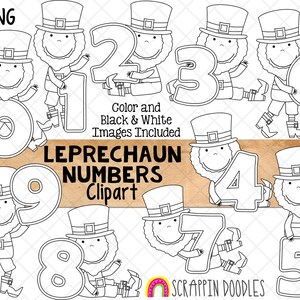Leprechaun Numbers Clipart - St. Patrick's Day Number Leprechauns ...