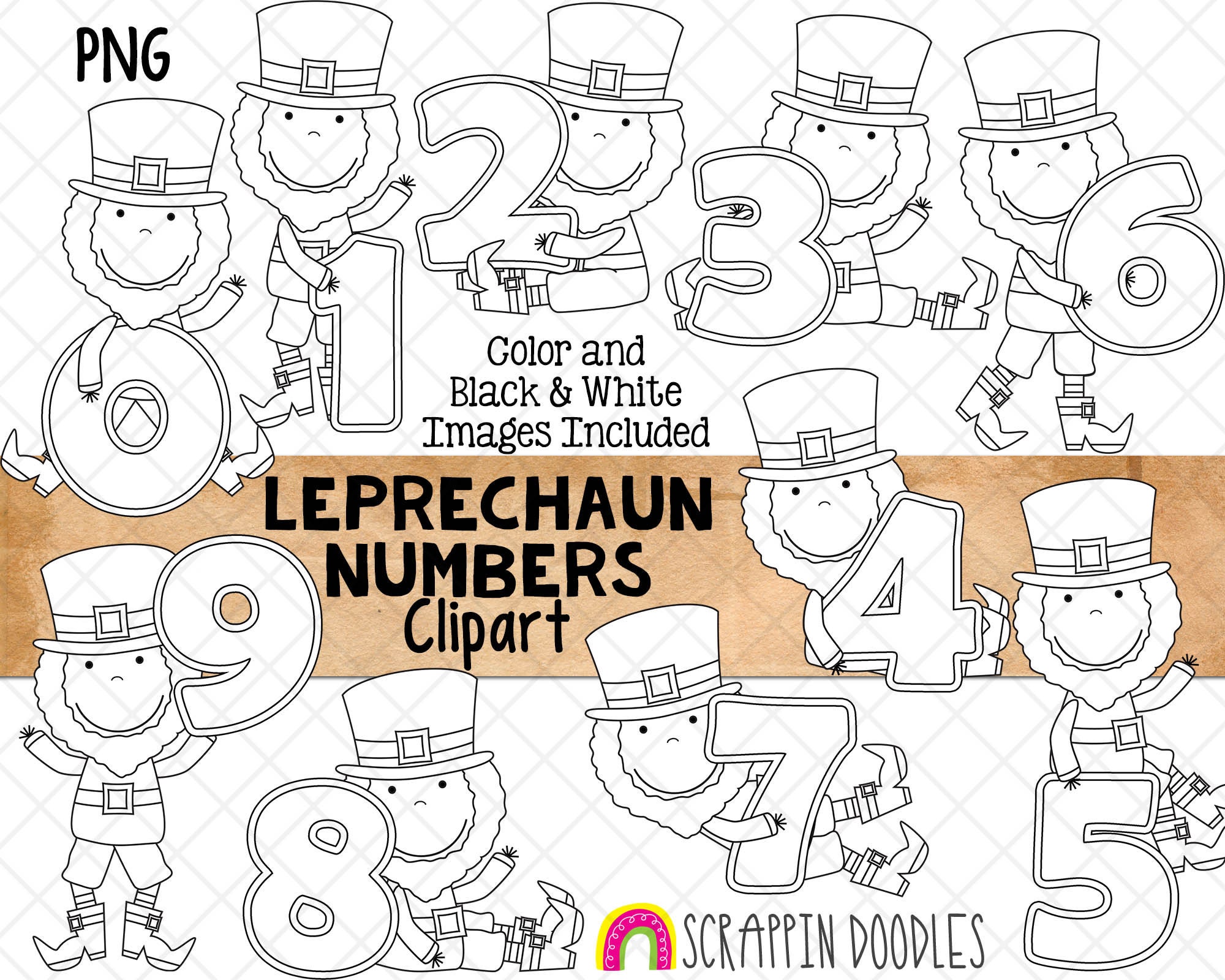 Leprechaun Numbers Clipart St. Patrick's Day Number Leprechauns Irish ...