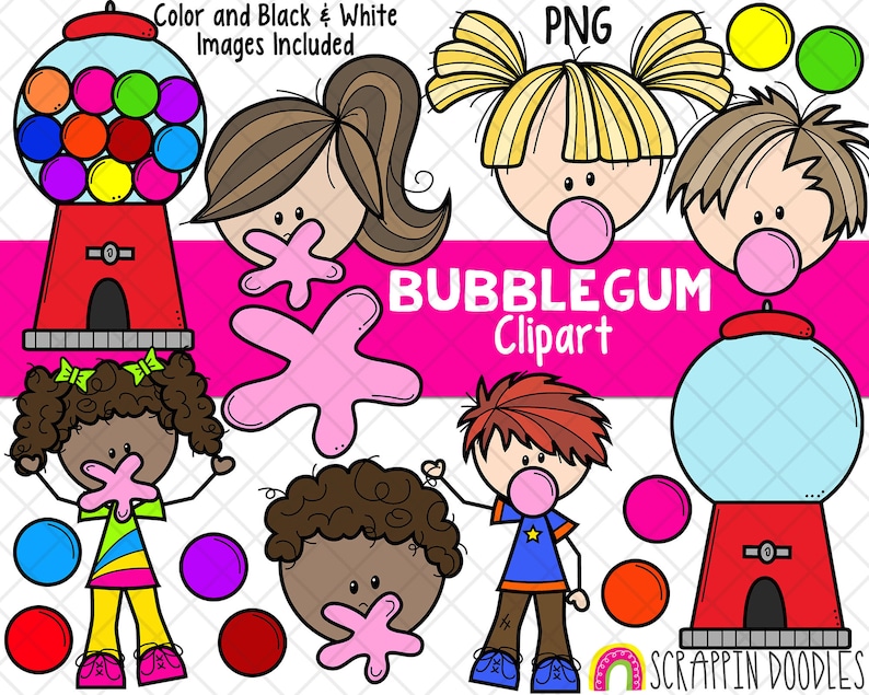 Bubblegum Clipart Gumball Machine Clipart Blowing Bubbles Gumballs ...