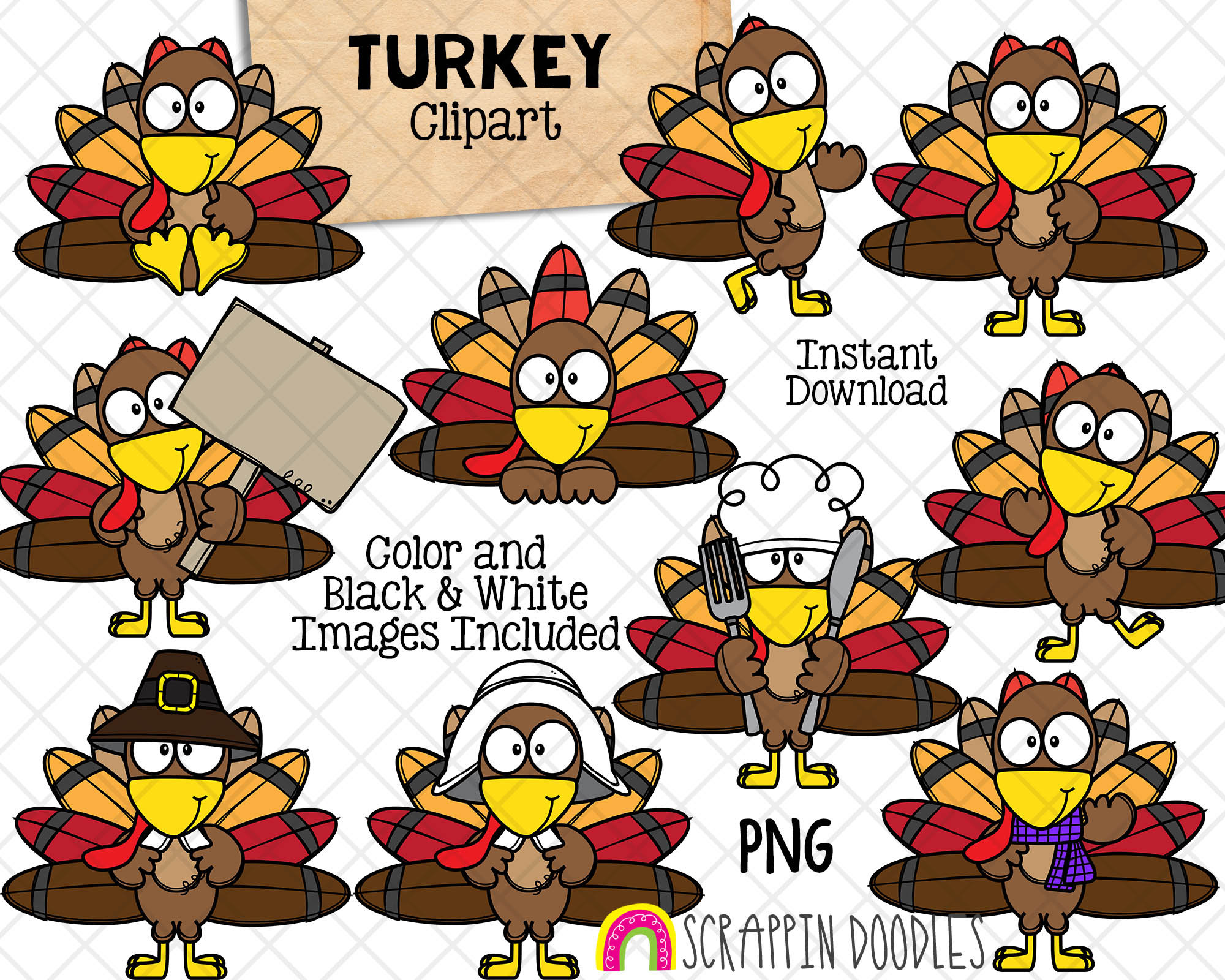 Turkey Clip Art Commercial Use Turkey Clipart Thanksgiving Turkeys ...