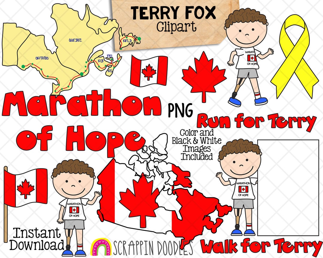Terry Fox Clipart - Marathon of Hope - Canadian Cancer Research ...