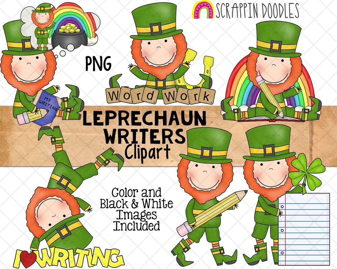 Leprechaun Writing Clipart - St. Patrick's Day Leprechauns - Irish ...