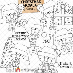 Koala Clipart - Cute Christmas Holiday Koala Bears Graphics ...
