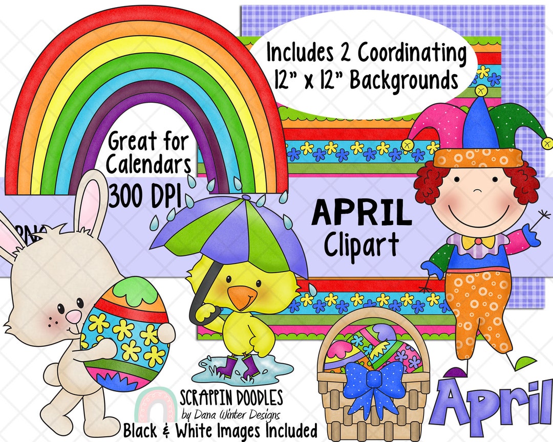 Calendar Clipart - April Bulletin Board - April Clipart - Holiday ...