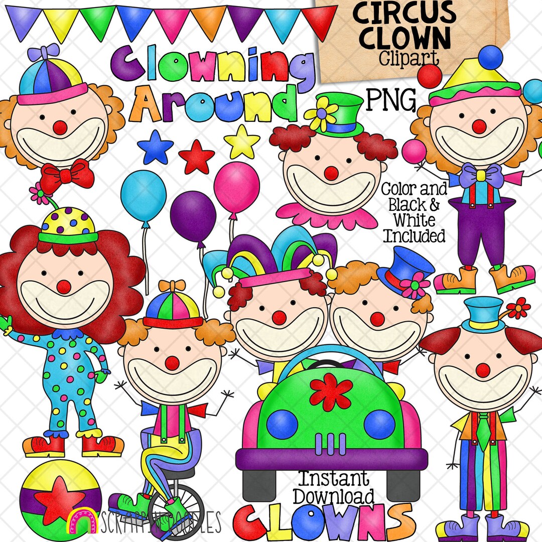 Clown Clipart - Circus Clown - Clown Car - Juggling Balls - Party Clown ...