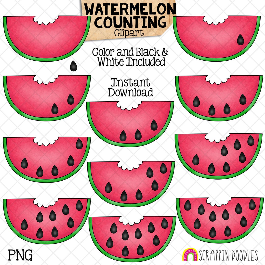 Counting Watermelon Seeds Clipart - Summer Watermelon Counting ...
