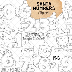 Santa Claus Holding Numbers Clip Art - Commercial Use PNG - Sublimation ...