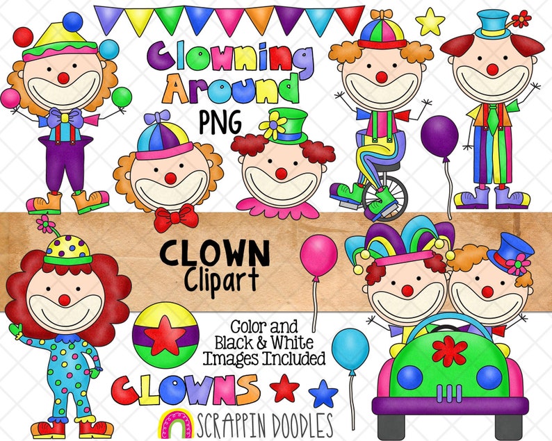 Clown Clipart Circus Clown Clown Car Juggling Balls - Etsy
