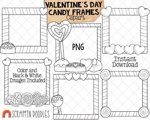 Valentines Day Clip Art Borders Black And White
