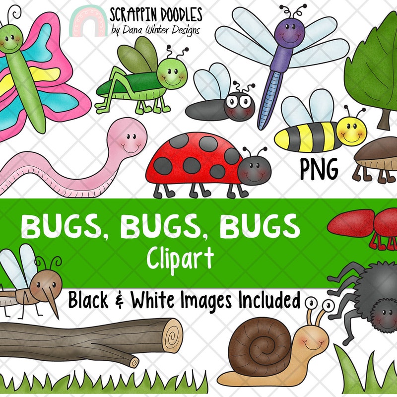 Cute Bugs Clipart - Etsy