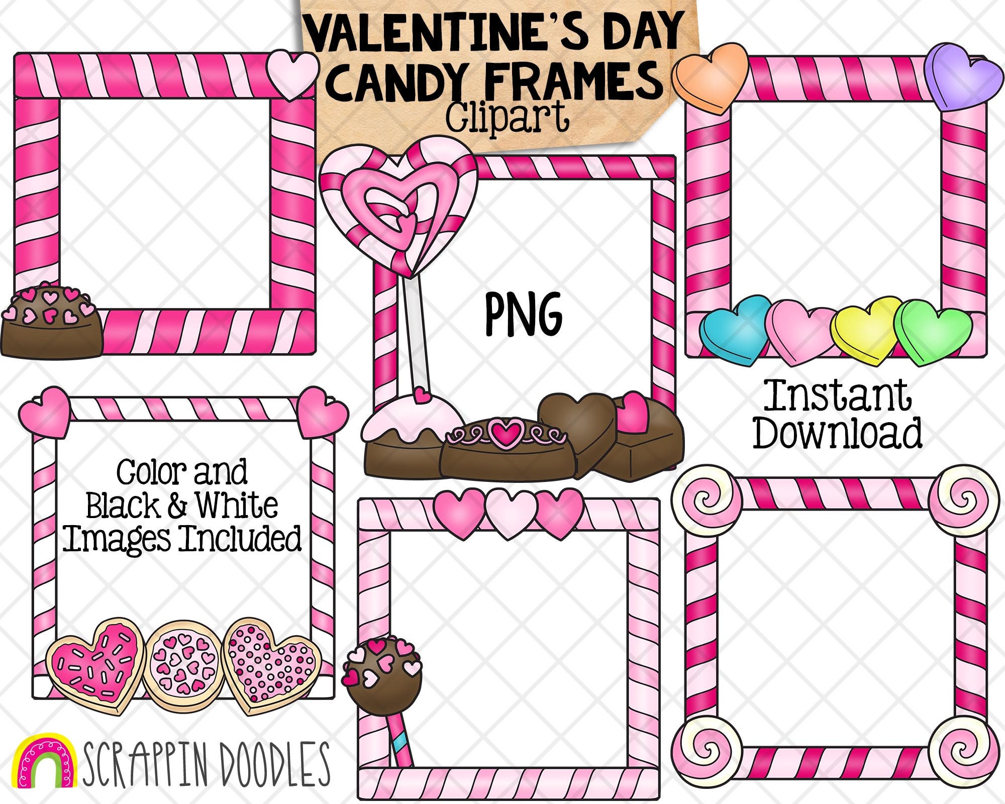 Valentine Candy Border Clip Art