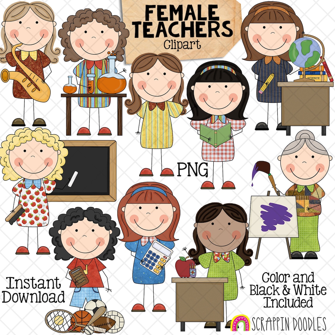 Female Teachers Clip Art - Woman Teaching - Science - Math - Music ...